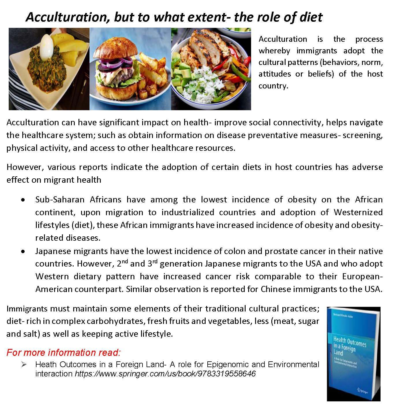 Acculturation, but to what extent- the role of diet. | Epigenovix ...